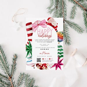 Kitschy Christmas Business Thank You Card Canva Template, Cute Holiday ...