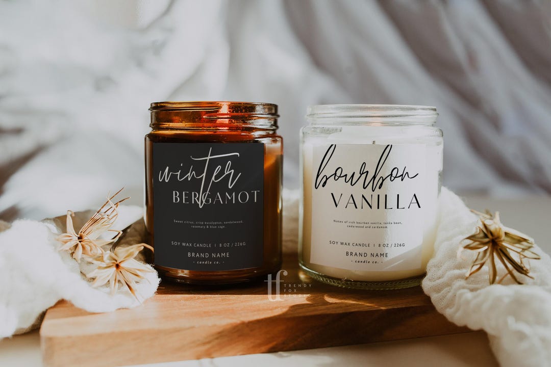 DIY Modern Candle Label Template, Script Candle Label, Customizable ...