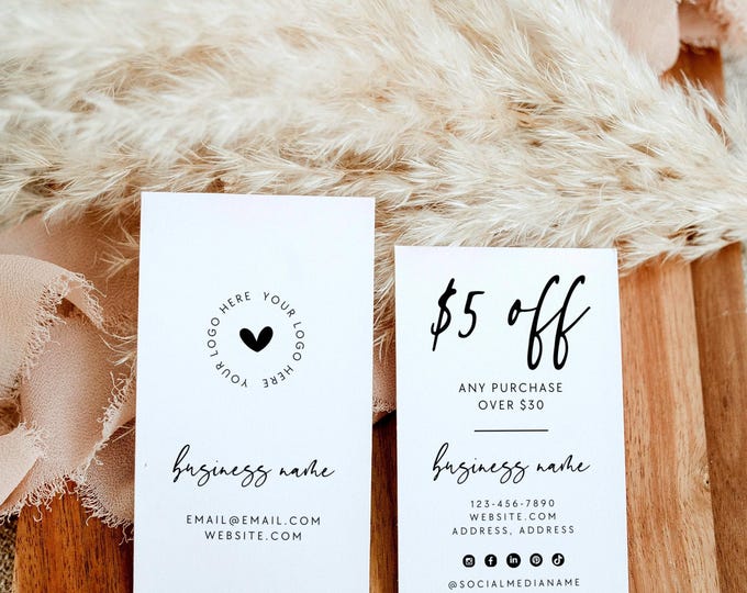 Printable Coupon Card Template, Editable Business Coupon Canva Card ...