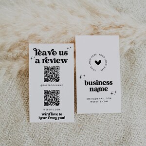 QR Code Leave Us A Review Us Business Card Canva Template, DIY Google ...