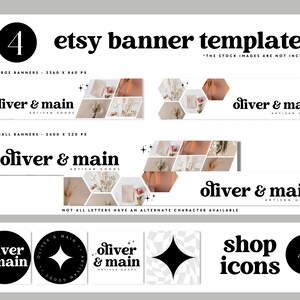 Groovy Retro Etsy Shop Template Kit Canva Boho Etsy Banner - Etsy