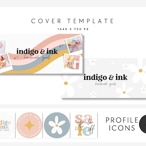 Rainbow Facebook Cover Template, Facebook Banner, Facebook Icon ...