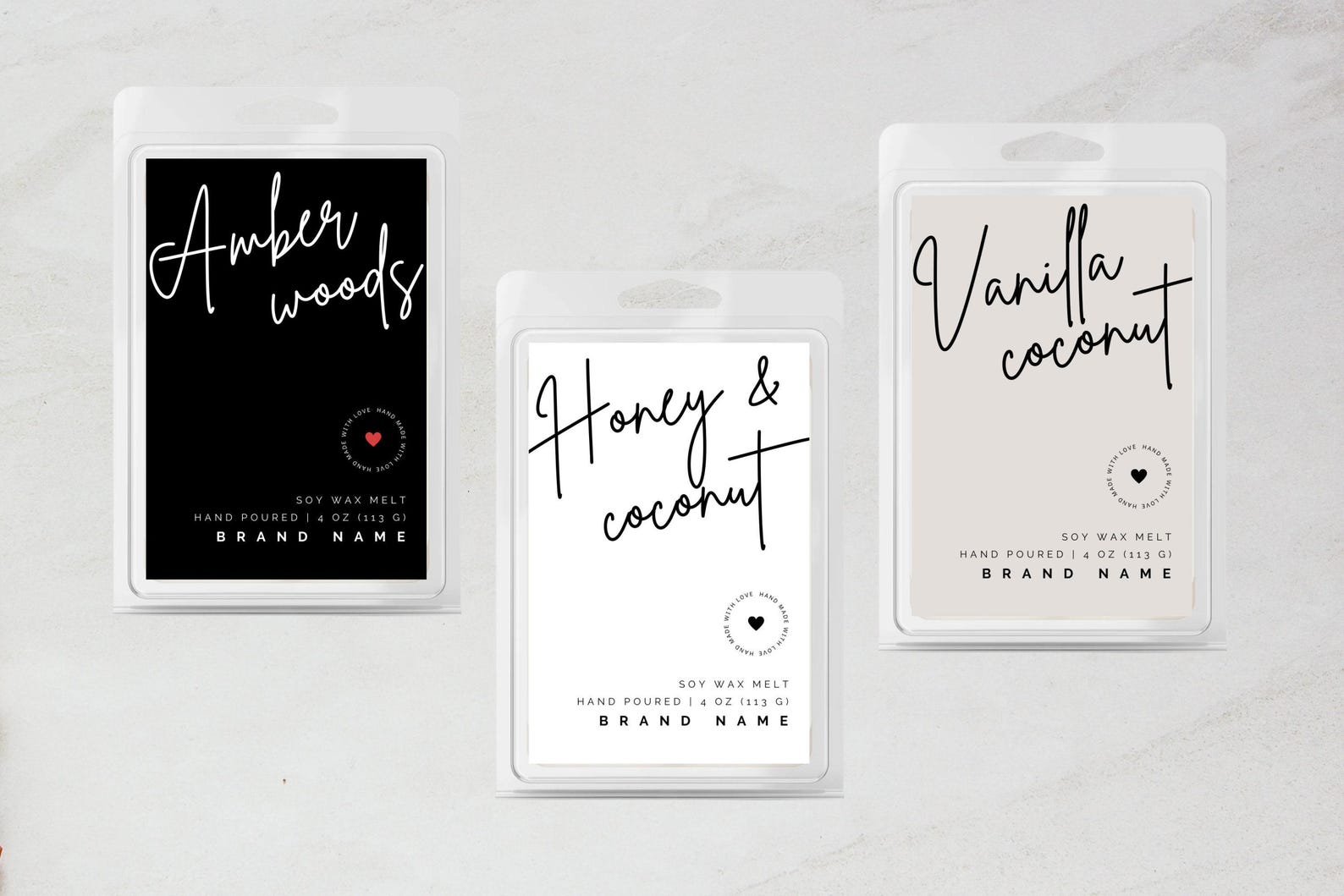 Modern Wax Melt Label Template, Editable Label DIY Minimal Wax Tart ...