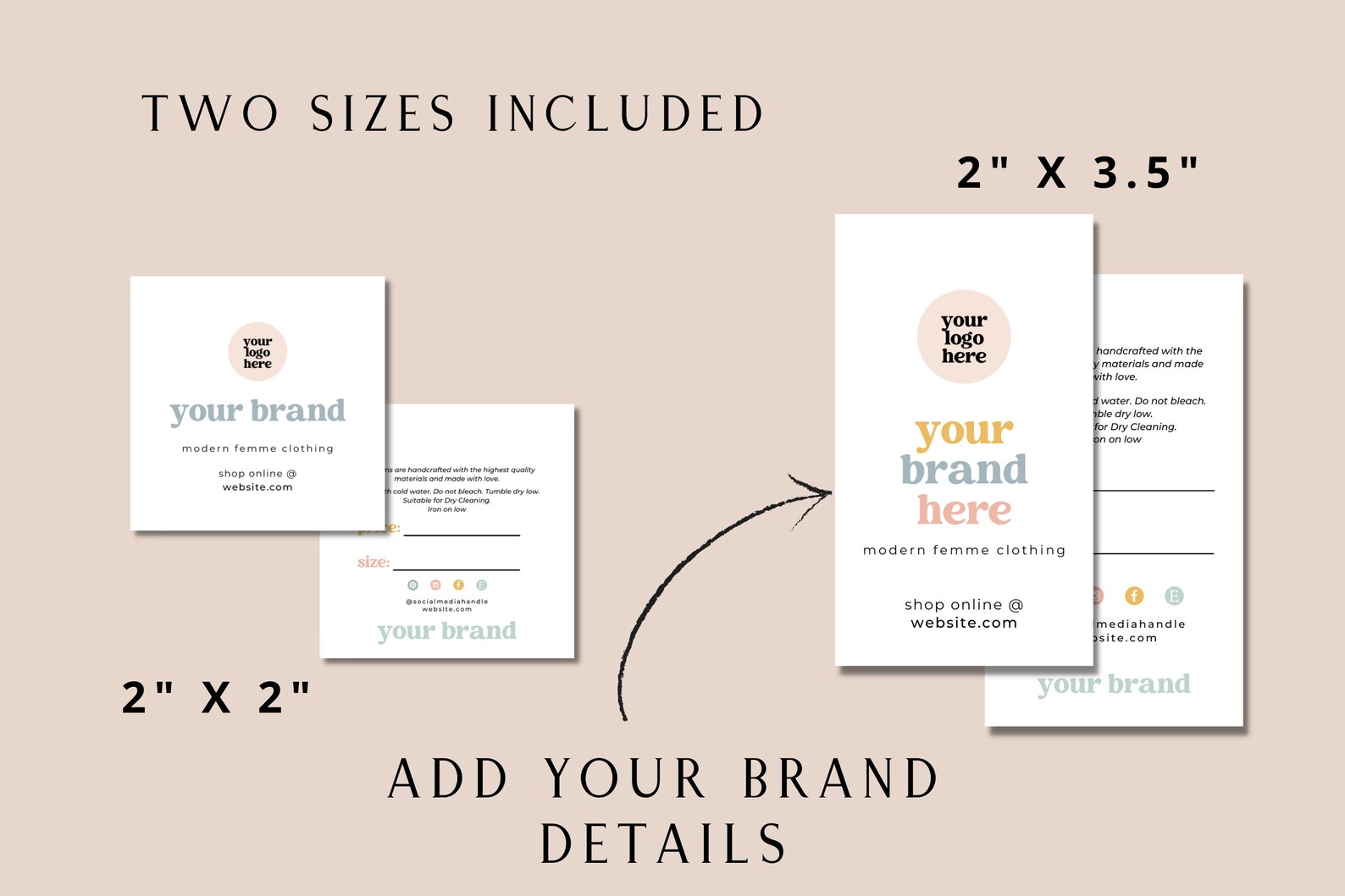 Editable Hanging Tags Template Printable Fashion Label - Etsy