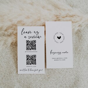 QR Code Leave Us A Review Us Business Card Canva Template, DIY Google ...