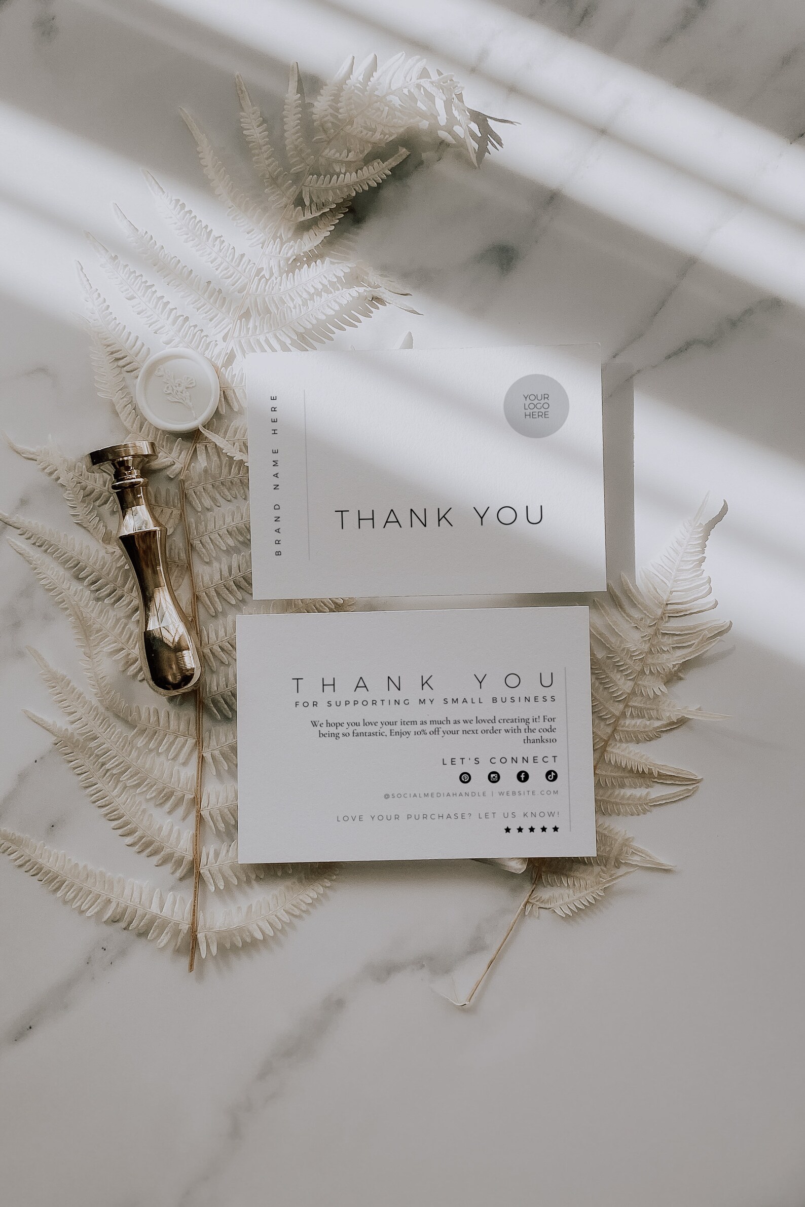 Minimal Business Thank You Card Template Modern Printable - Etsy