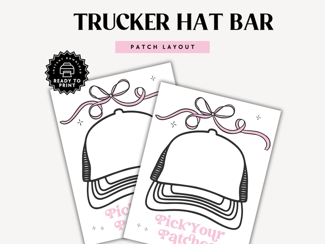 Trucker Hat Patch Layout Instant Download, Hat Bar Pick Your Patches ...