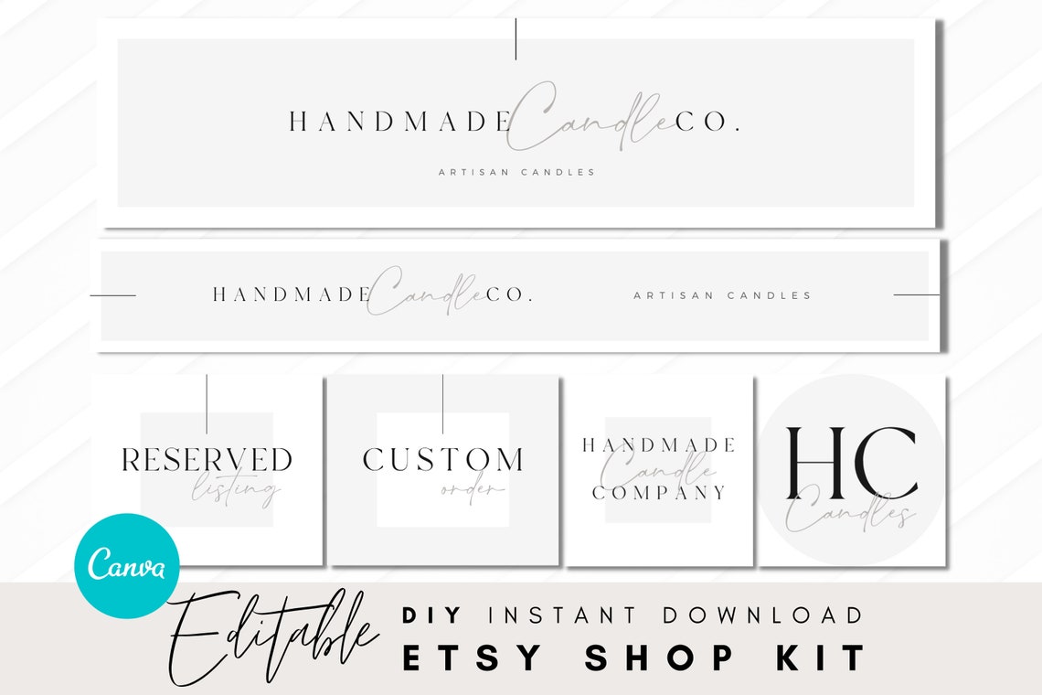 Modern Etsy Shop Graphic Bundle Kit Etsy Banner Template DIY - Etsy
