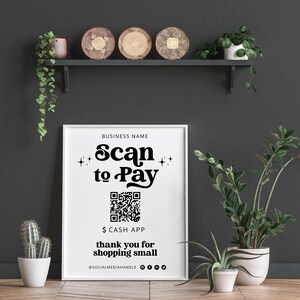Scan to Pay Sign, QR Code Sign Template, Printable Payment Sign ...