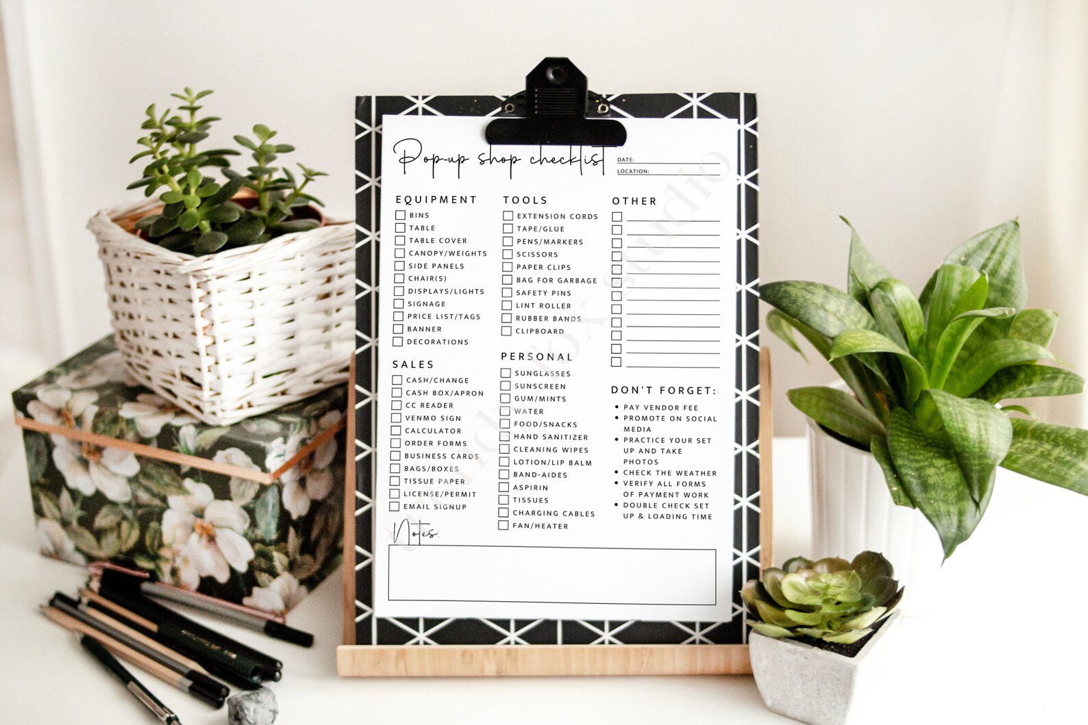 Pop-up Shop Checklist Vendor Event Planner Craft Show - Etsy