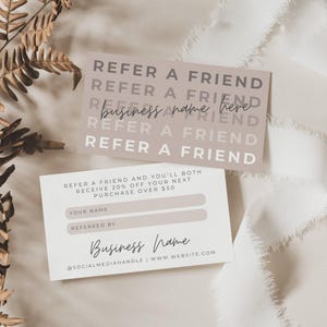 Refer A Friend Business Card Template, Printable Referral Discount Card ...