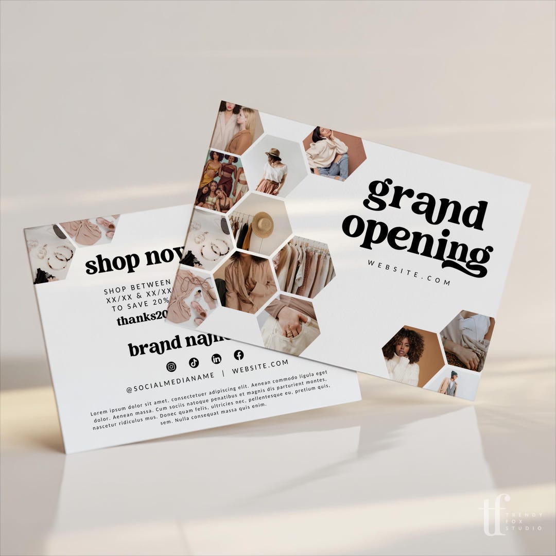 Grand Opening Promo Flyer Canva Template, Website Launch Marketing ...