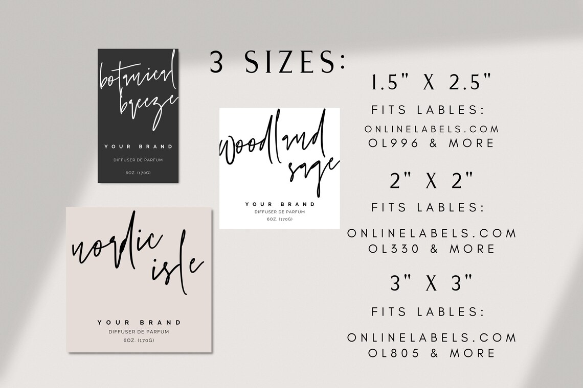 Reed Diffuser Label Template Editable Product Label Template - Etsy