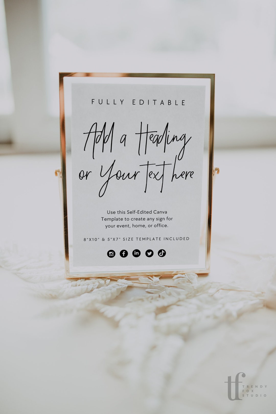 Customizable Sign Template, Printable Sign 8x10, DIY Editable Sign ...