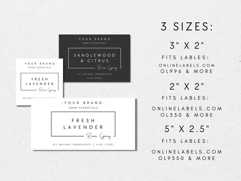 Editable Product Label Template Room Spray Label Template - Etsy
