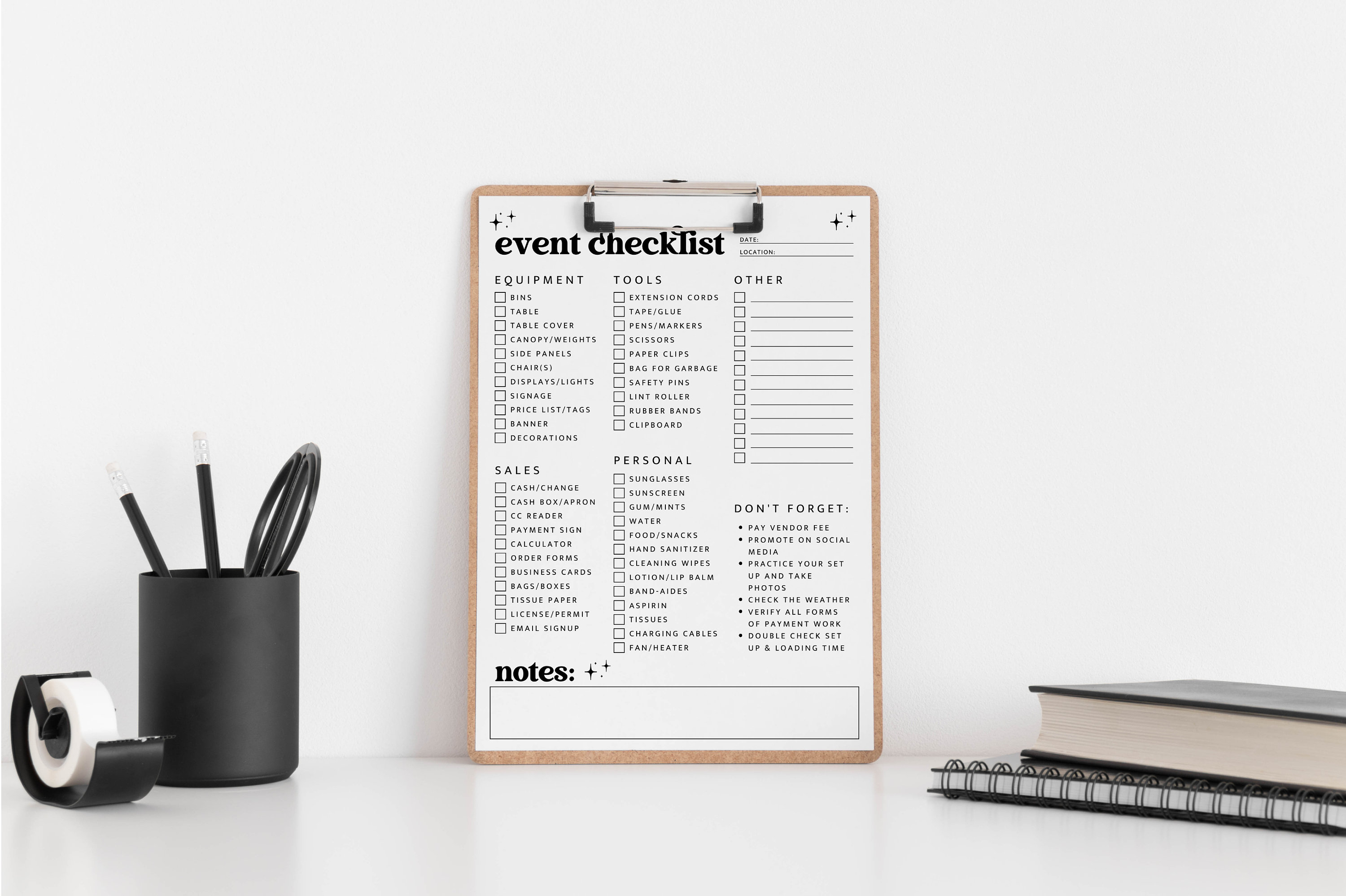 Pop-up Shop Checklist Vendor Event Planner Craft Show - Etsy