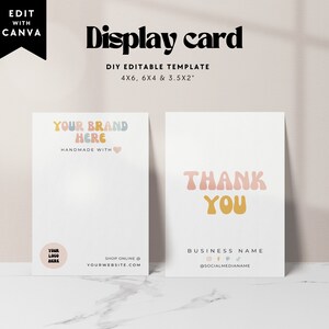 Editable Display Card Template, Hair Bow Backing Card, Editable Hair ...