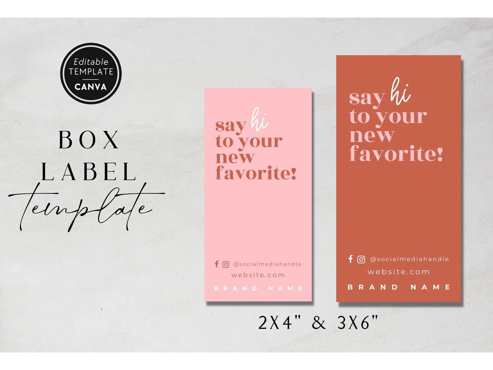 Box Label & Matching Thank You Card Template Bundle, DIY Business Thank ...