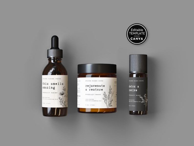 Jar Label Canva Template, Editable Body Product Label, Lotion Tube ...