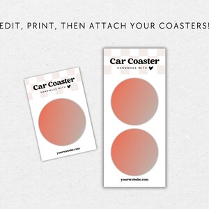 Editable Retro Coaster Backing Card Canva Template, Car Coaster ...