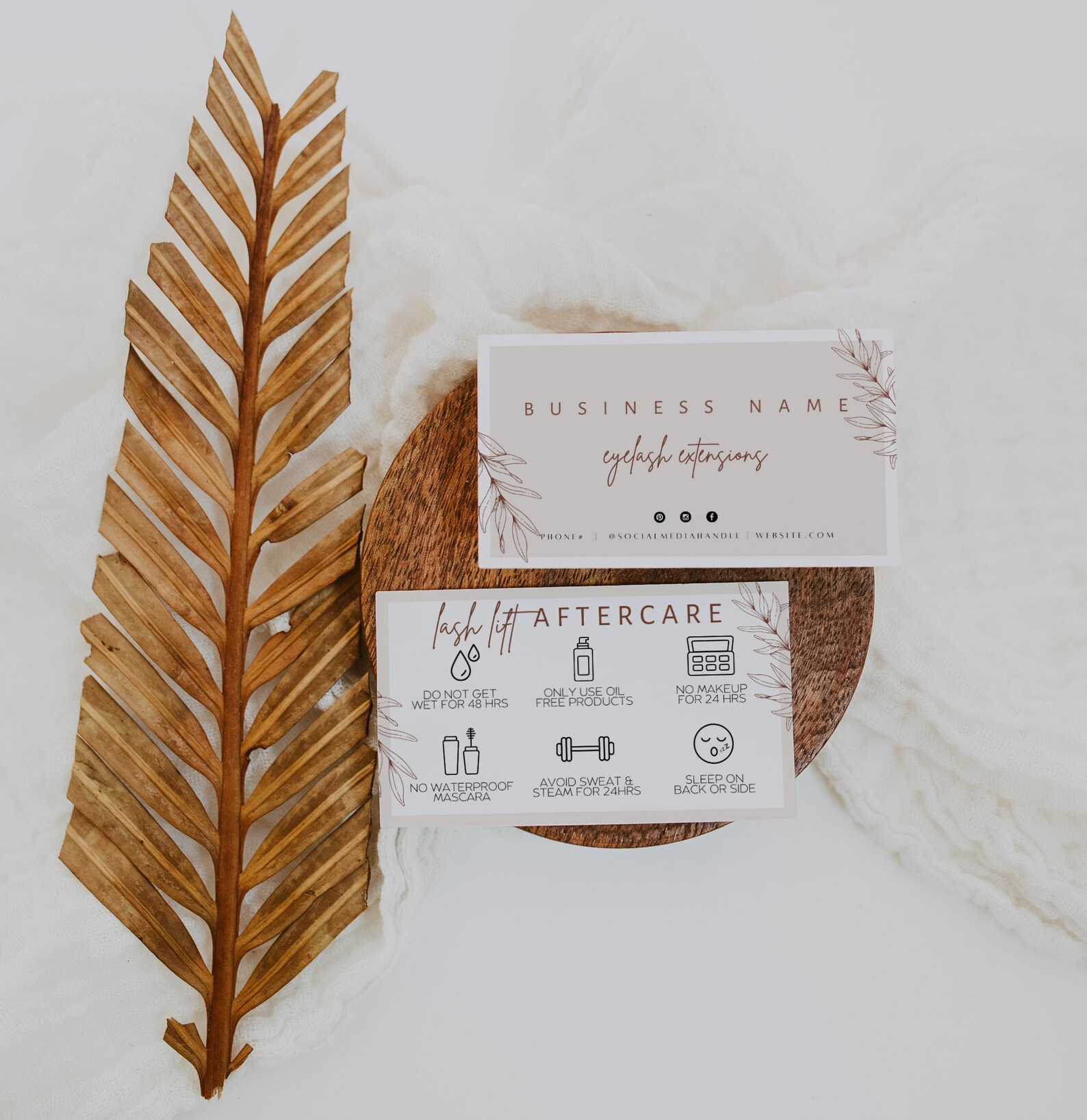 Boho Lash Aftercare Card Template Lash Business Card Lash - Etsy