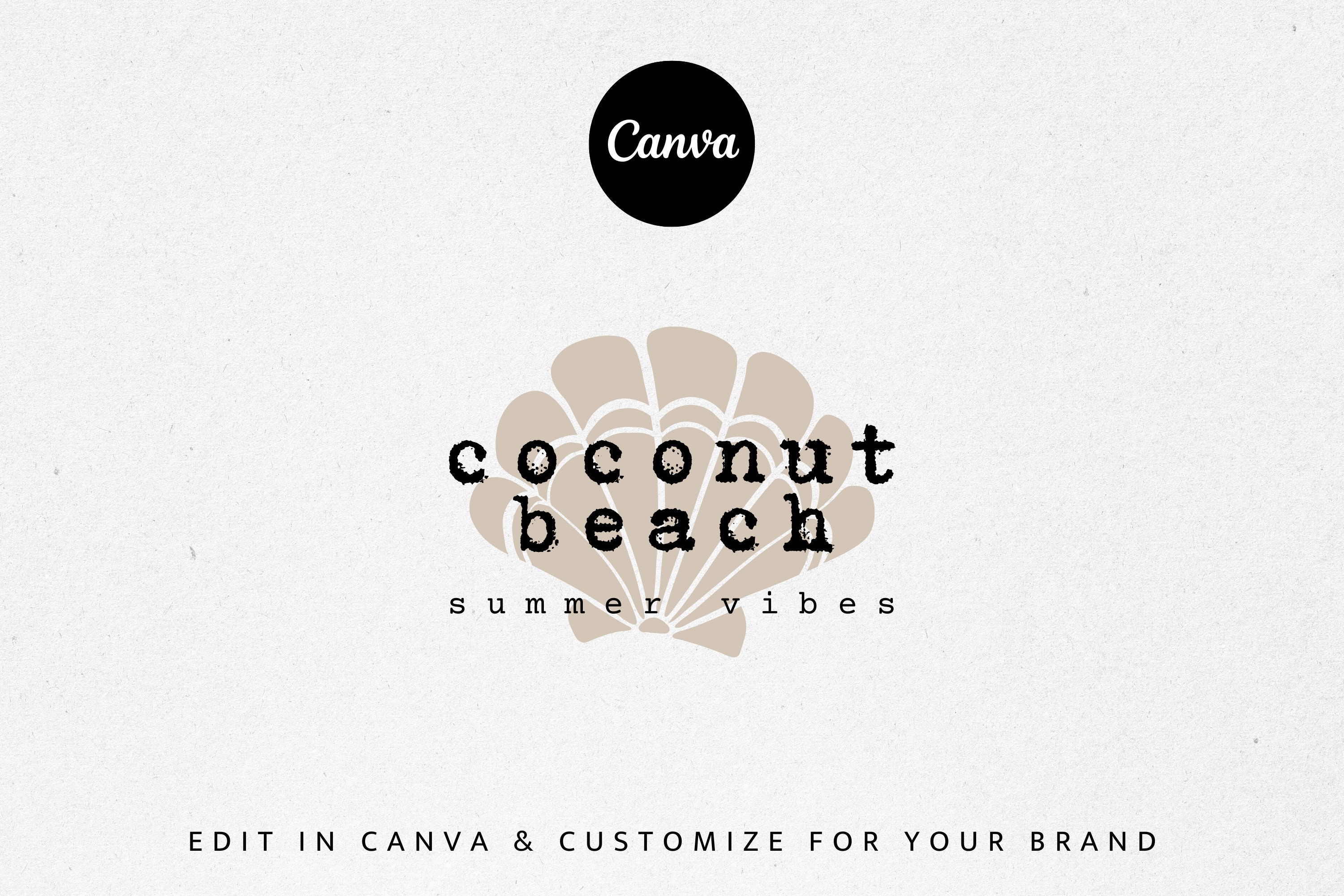 Premade Beach Logo Typewriter Text Logo Shell Logo Summer - Etsy