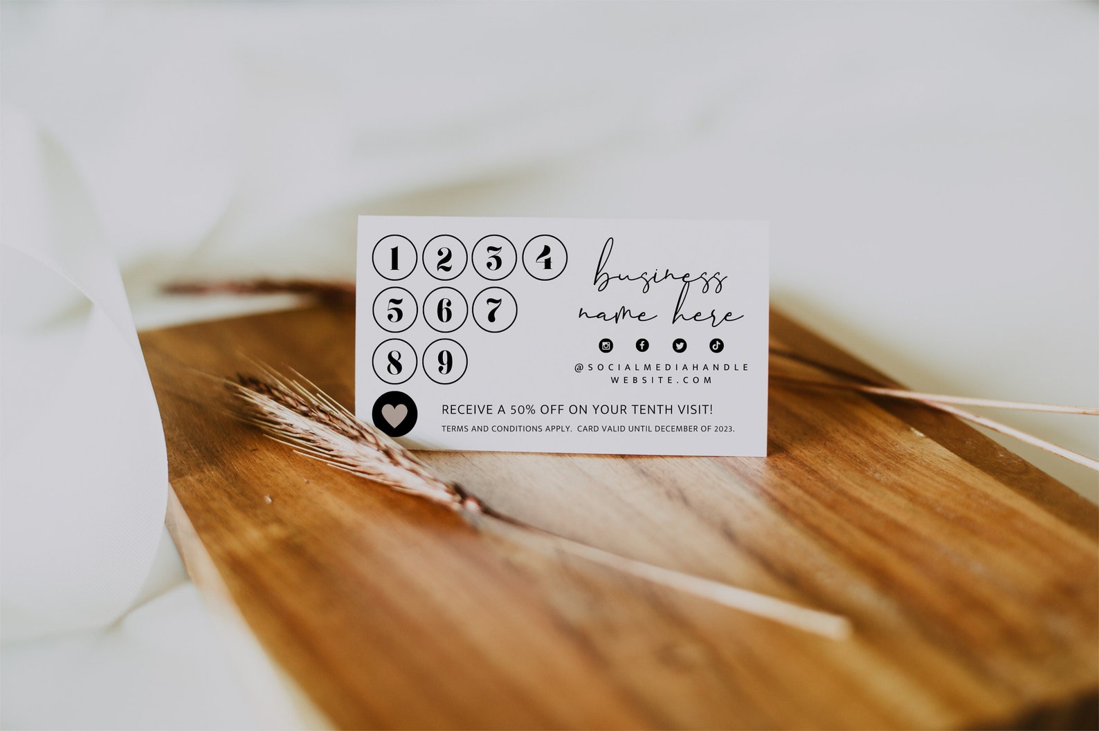 Editable Loyalty Card Template Modern Customer Punch Card - Etsy