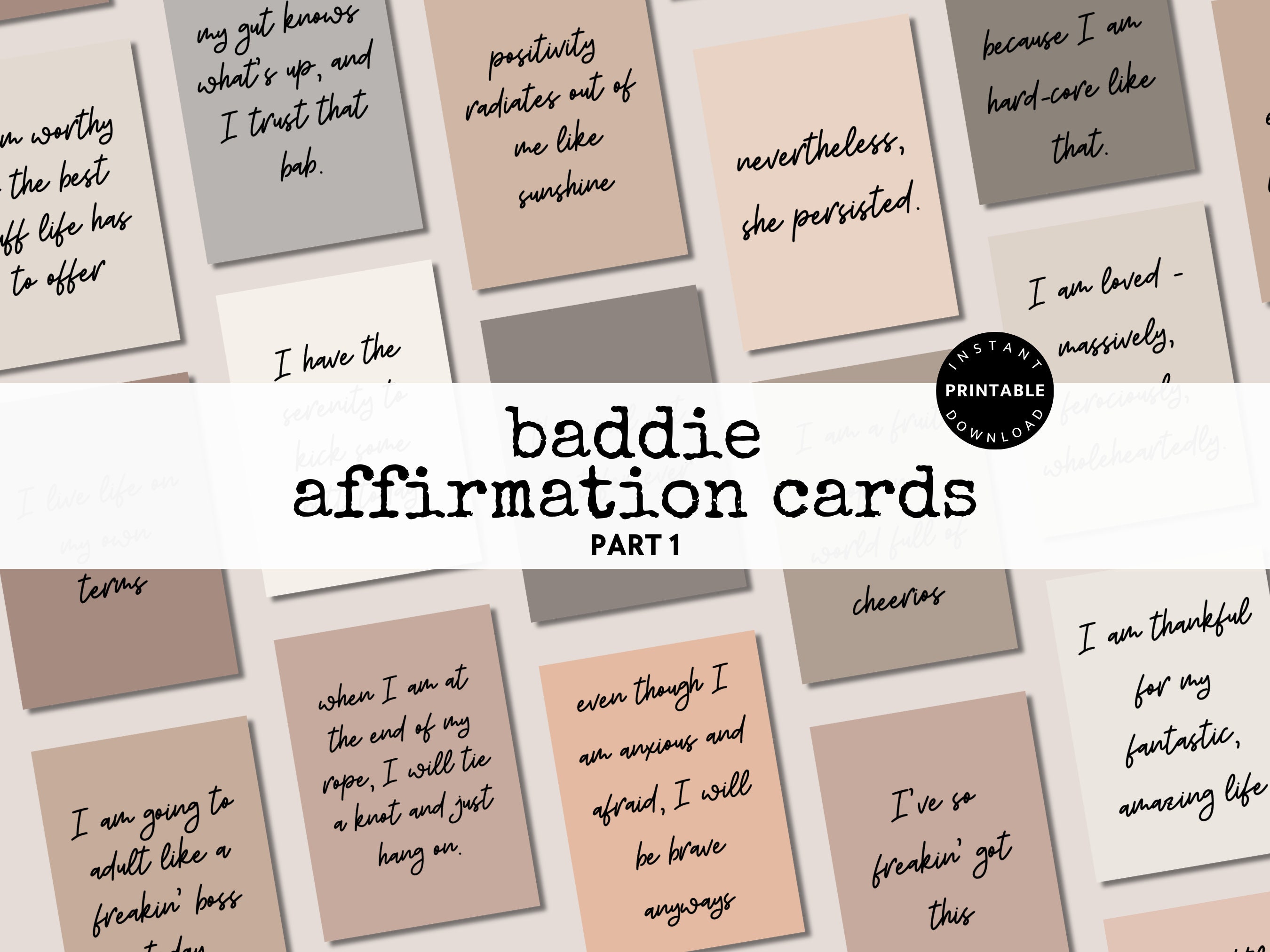 Printable Baddie Affirmation Cards, Motivational Affirmation Deck ...
