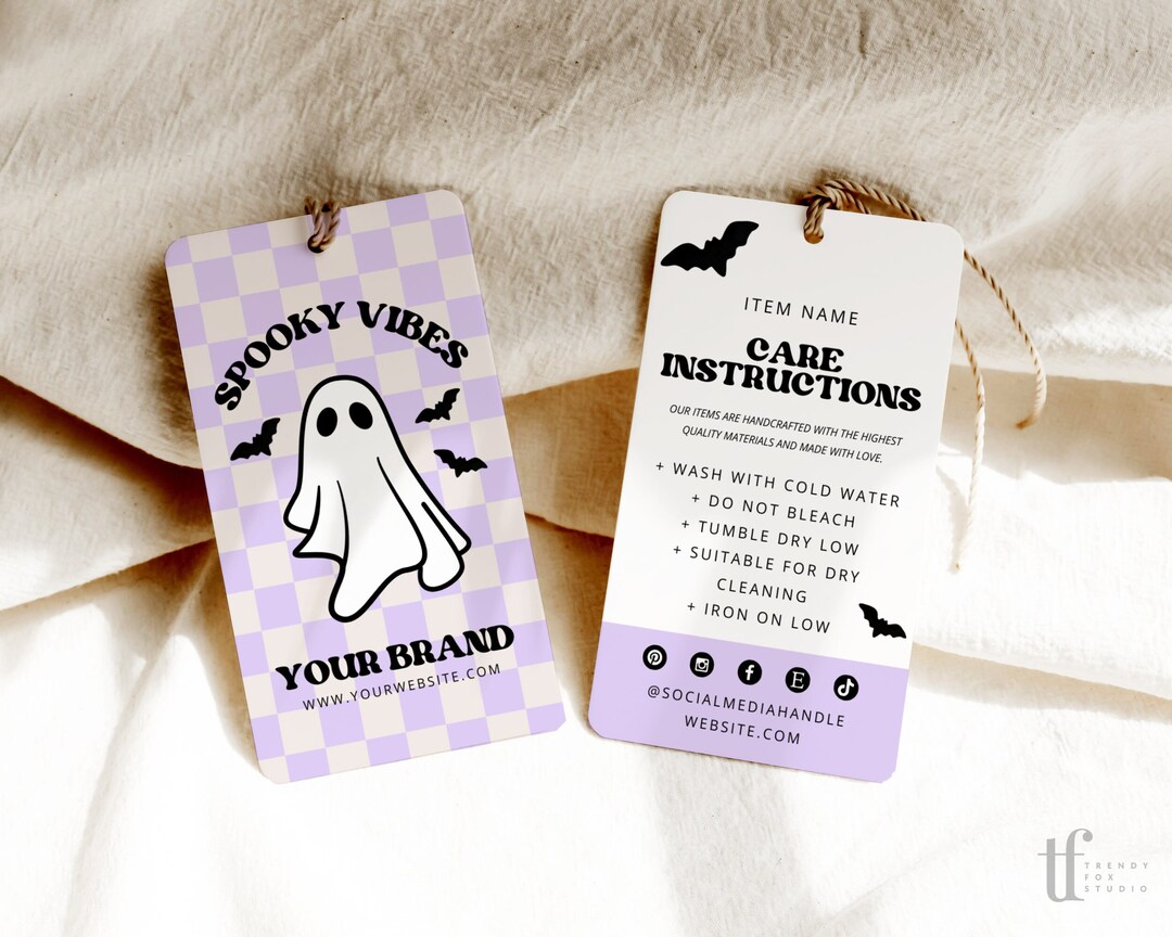 Retro Halloween Hang Tag Canva Template, Printable Fashion Label ...
