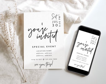 Retro Business Invitation Template Special Event Invitation IG Story ...