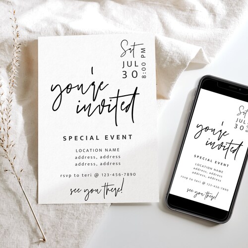 Retro Business Invitation Template Special Event Invitation - Etsy