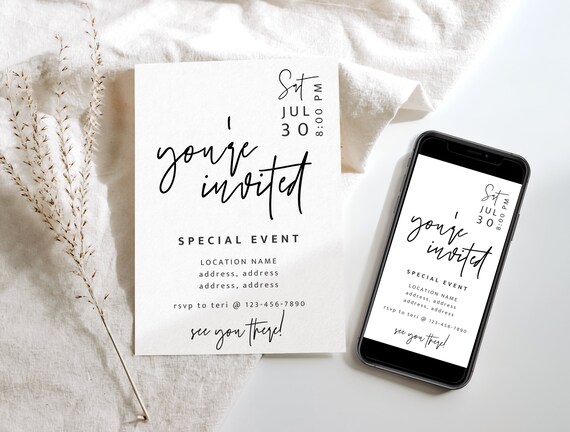 Modern Business Invitation Template Special Event Invitation - Etsy