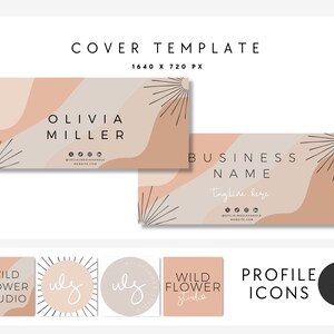 Boho Facebook Cover Canva Template, Neutral Blush Facebook Banner ...