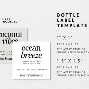 Car Diffuser Label Template Canva, Editable Product Label Template, DIY ...