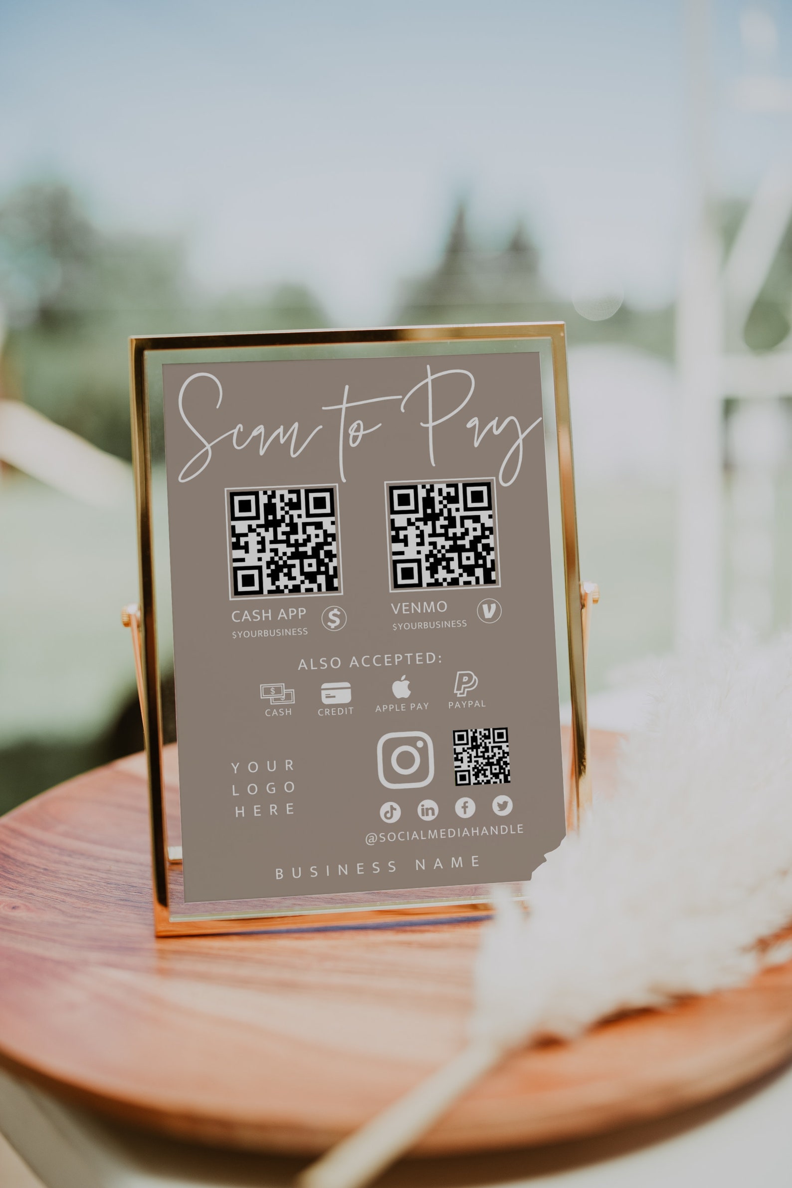 QR Code Sign Template Printable Payment Sign Scan to Pay - Etsy