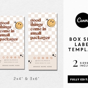 Retro Box Label Canva Template Editable Packaging Label - Etsy