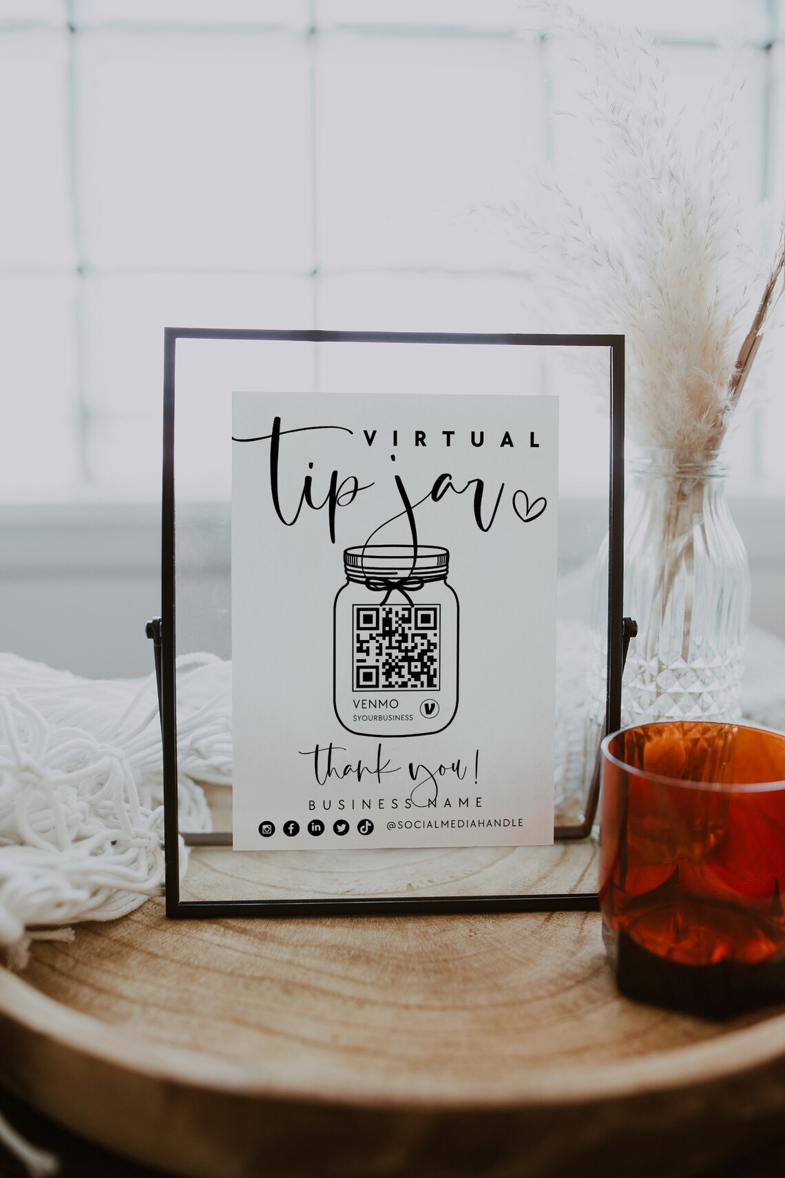 Printable Virtual Tip Jar Venmo Payment Sign QR Code Sign - Etsy