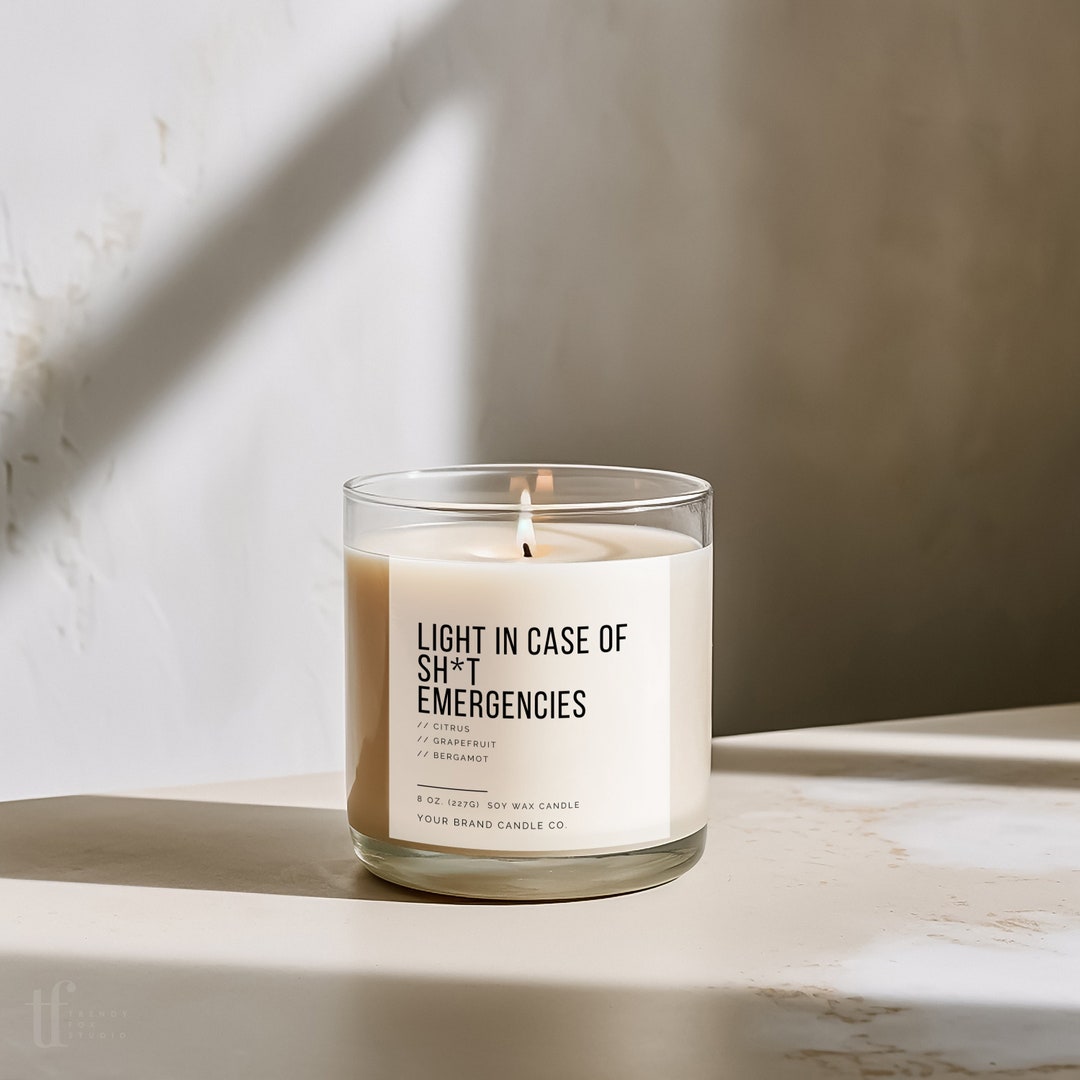 Funny Candle Label Template Canva, Sassy Minimal Candle Label ...