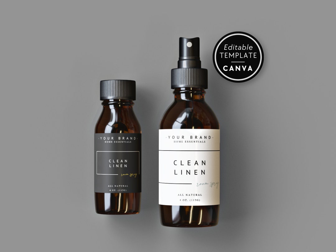 Room Spray Label Template, Editable Product Label Template, 2x2 3x2 DIY ...