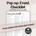 Pop-up Shop Checklist, Vendor Event Planner, Craft Show Checklist, Checklist for Vendor Booth ...