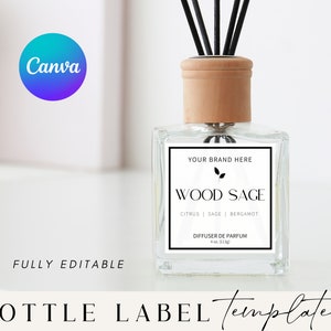 Reed Diffuser Label Template Editable Product Label Template - Etsy