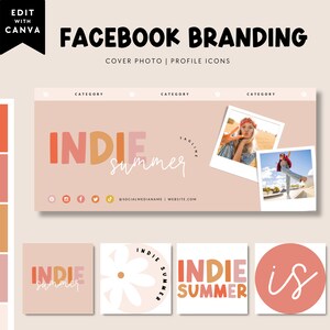 Rainbow Facebook Cover Template, Pastel Facebook Banner, Facebook Icon ...