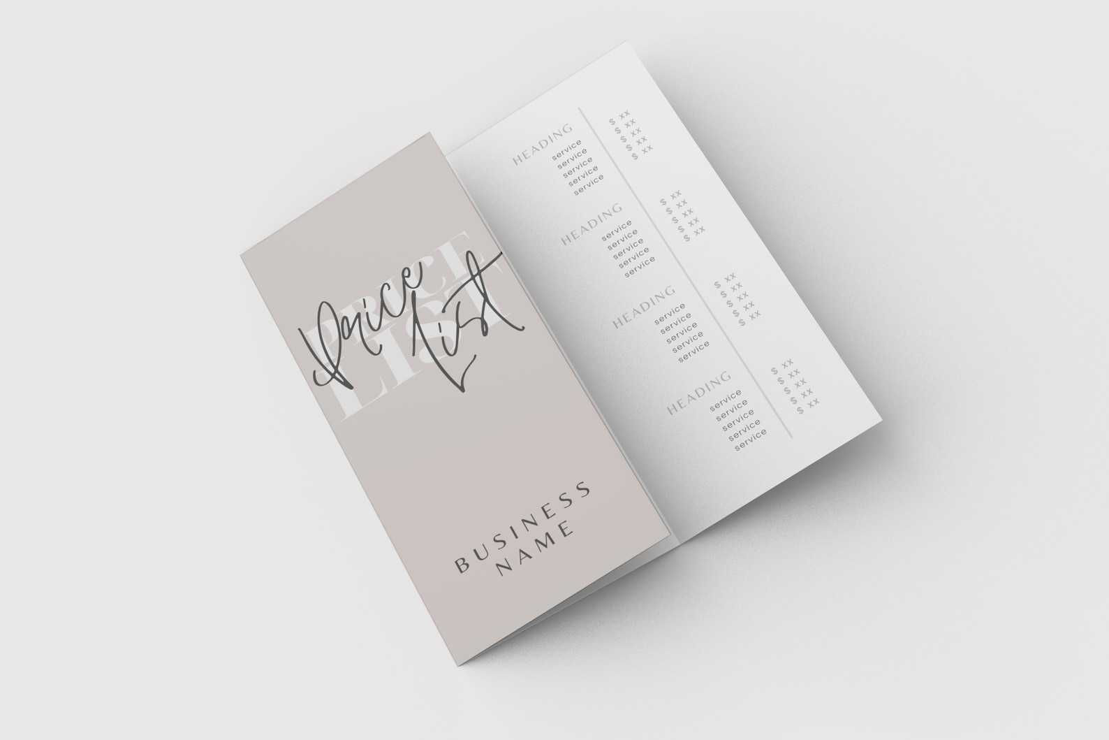 DIY Tri-fold Printable Price List Template Editable Trifold | Etsy