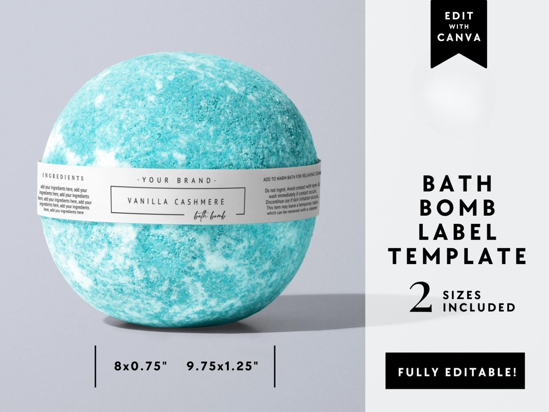 Modern Bath Bomb Label Template, Printable Bath Bomb Belly Band ...