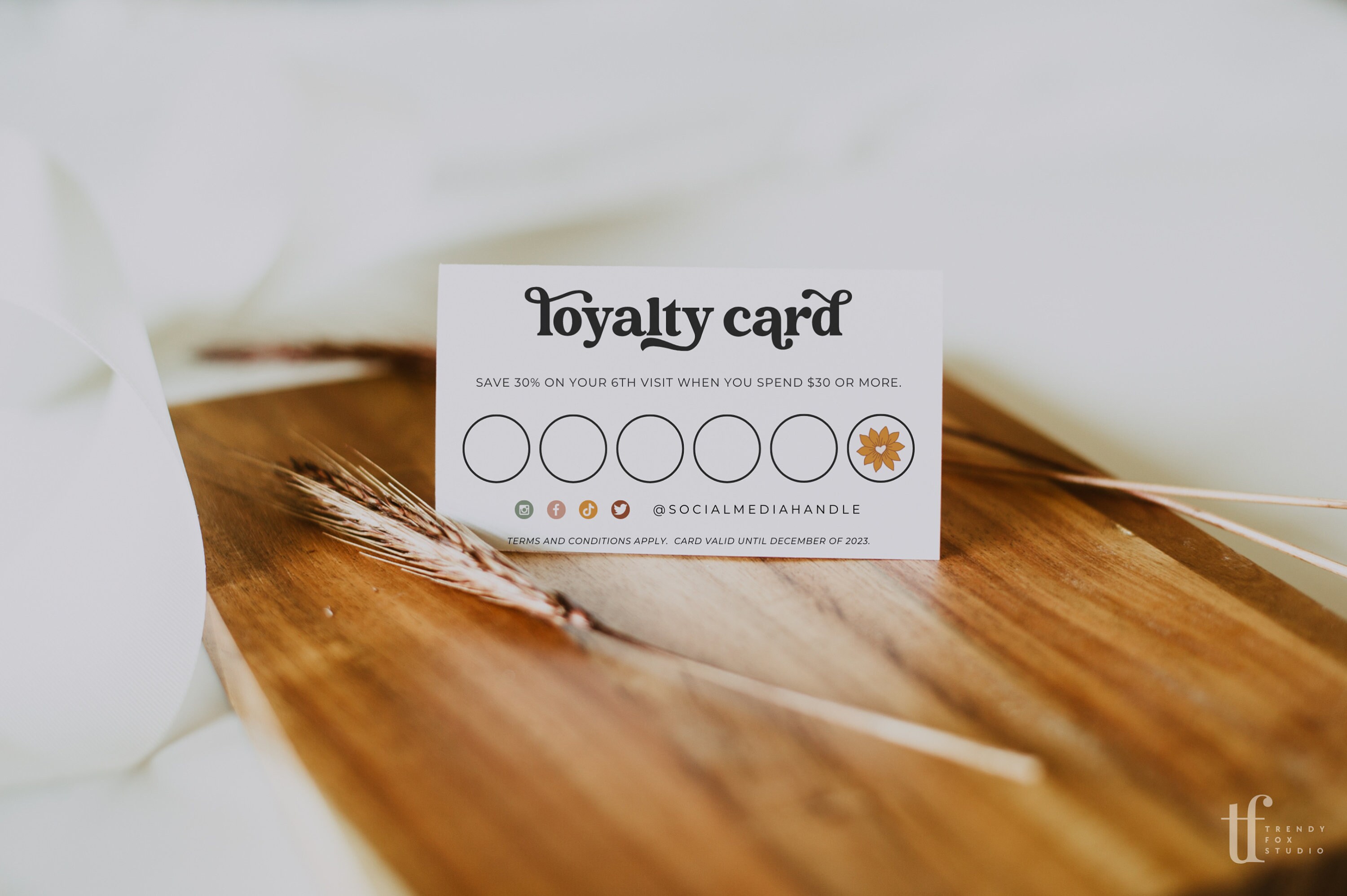 Retro Loyalty Card Template Editable Customer Punch Card - Etsy