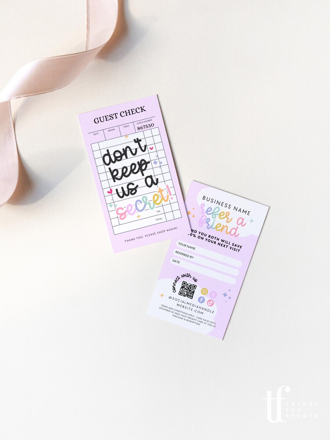 Rainbow Refer A Friend Business Card Canva Template, Printable Referral ...
