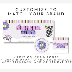 Retro Facebook Cover Canva Template, Neon Colorful Facebook Banner ...