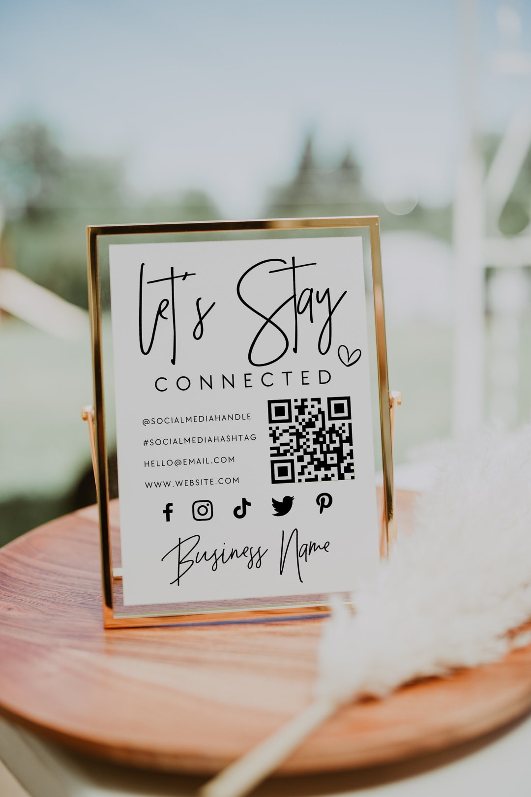 Social Media Sign Template, DIY Follow Us on Social Media, Small ...