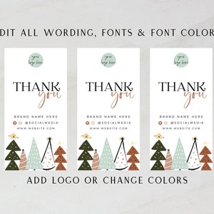 Holiday Box Label Template, Editable Christmas Packaging Labels, Order ...