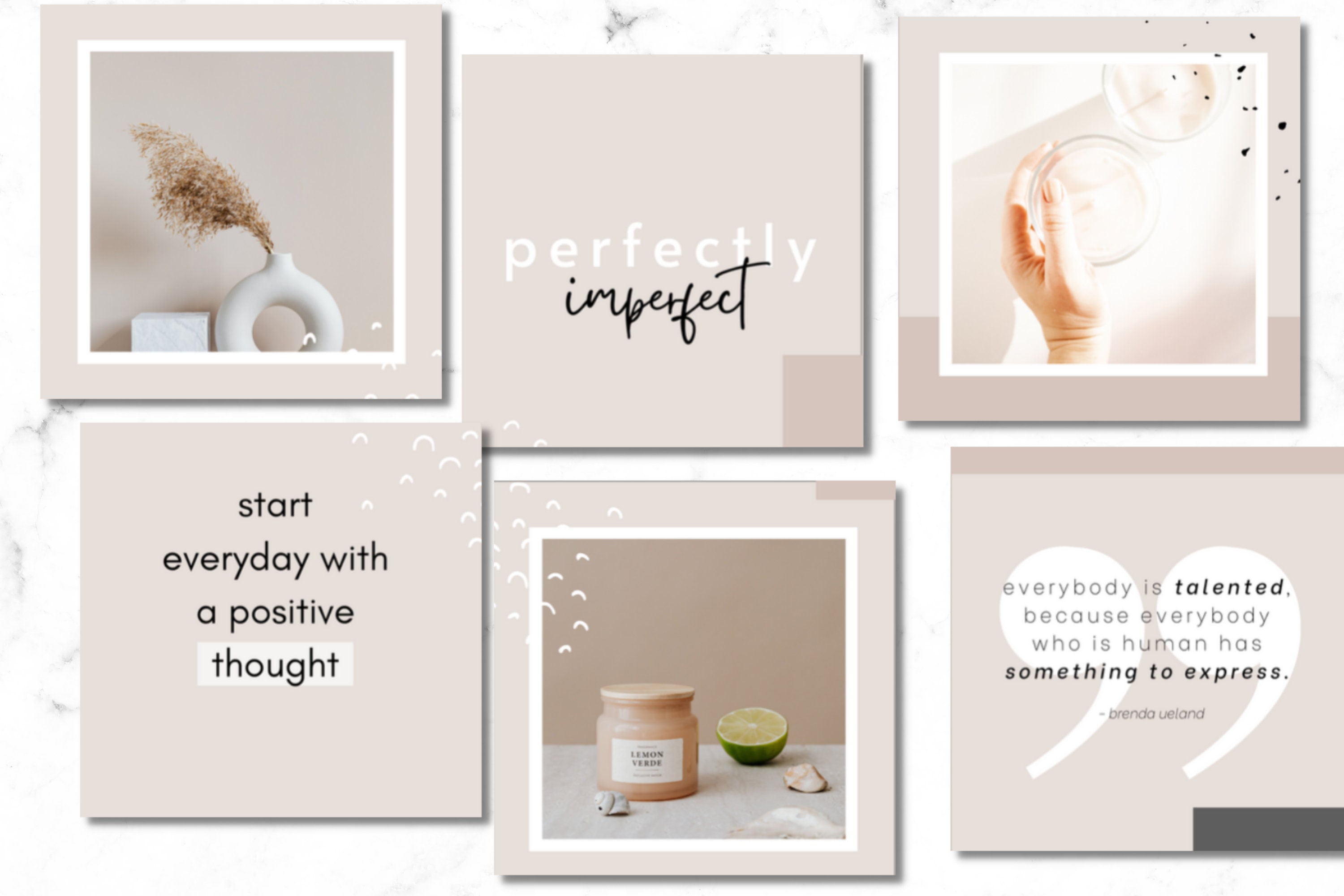 Minimal Neutral Instagram Puzzle Grid Templates Canva Minimal | Etsy